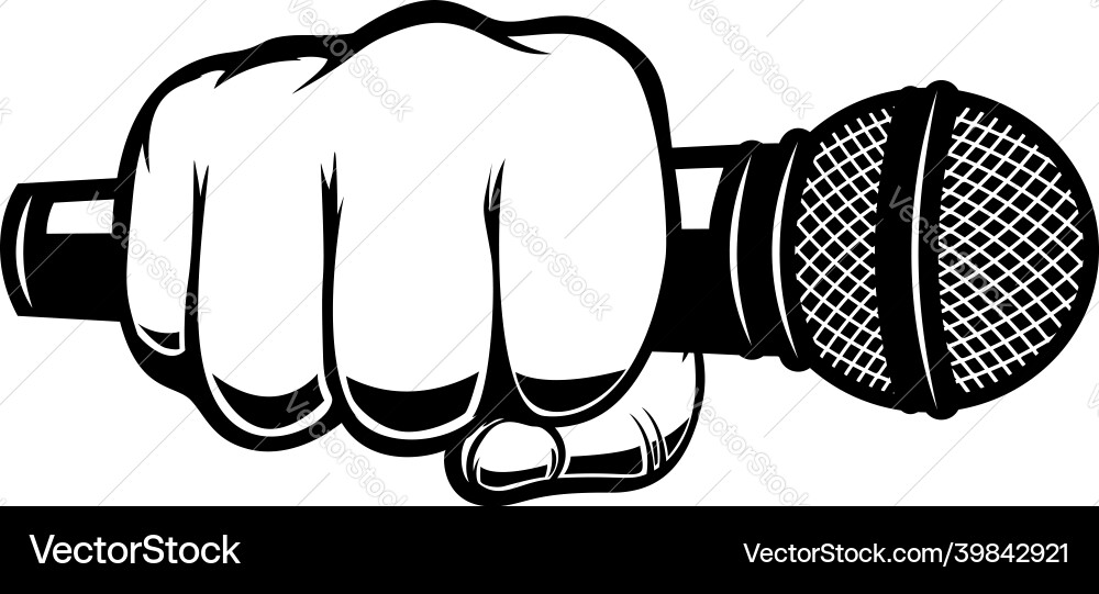Human hand with microphone design element Vector Image