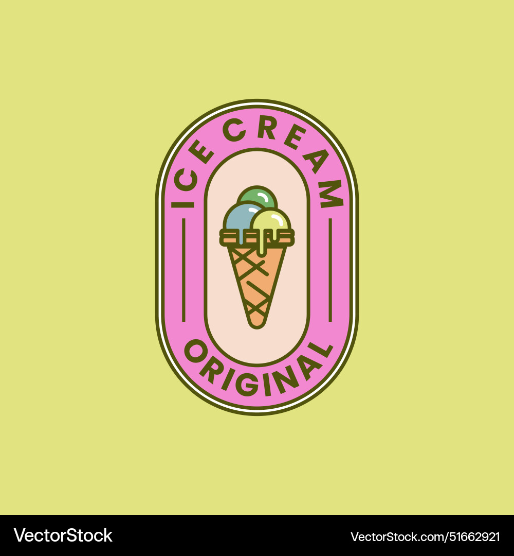 Ice cream label ice cream logo design Royalty Free Vector