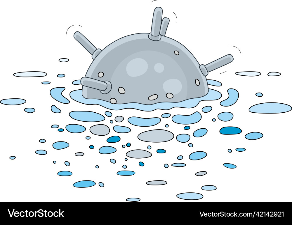 Naval mine in a sea Royalty Free Vector Image - VectorStock