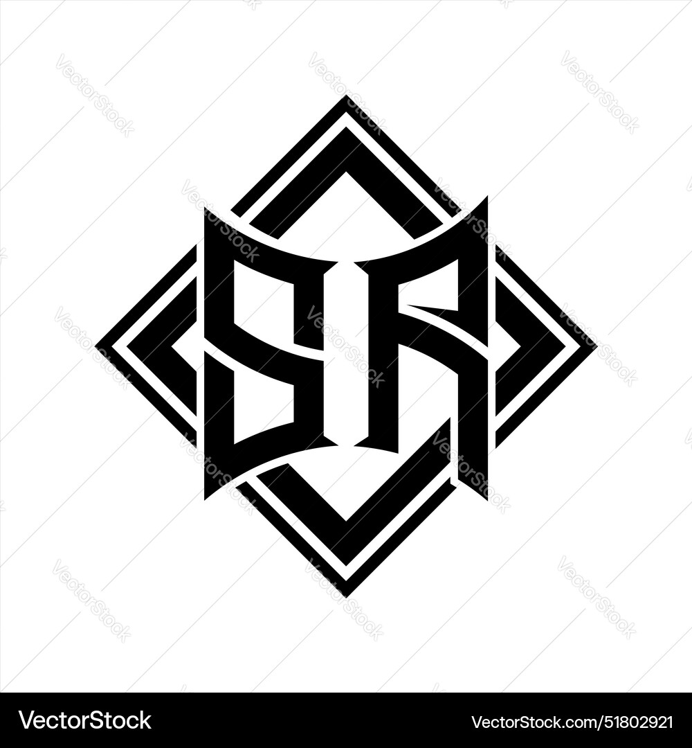 Sa letter logo with abstract shield shape Vector Image