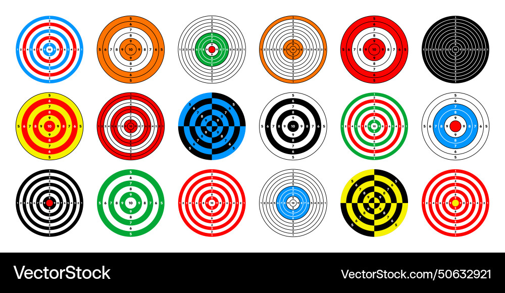 Shooting range paper targets round target Vector Image