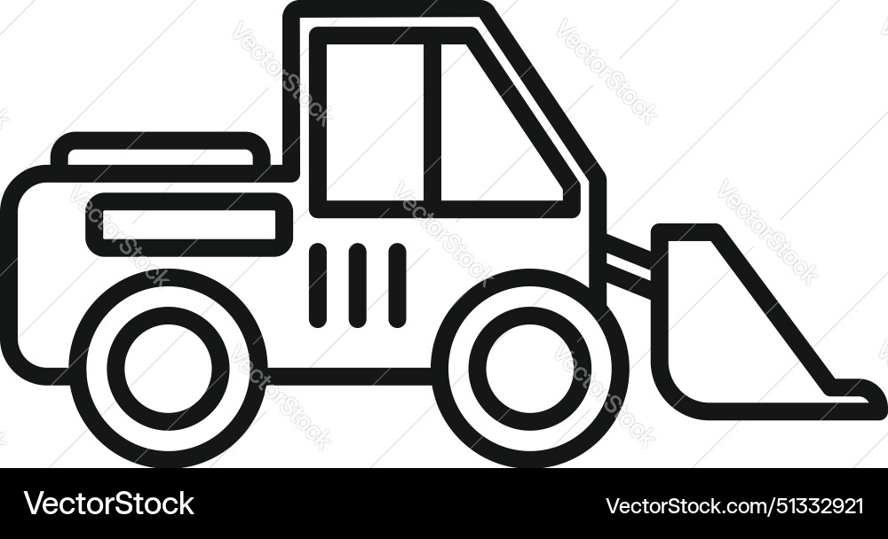 Skid steer loader line icon Royalty Free Vector Image