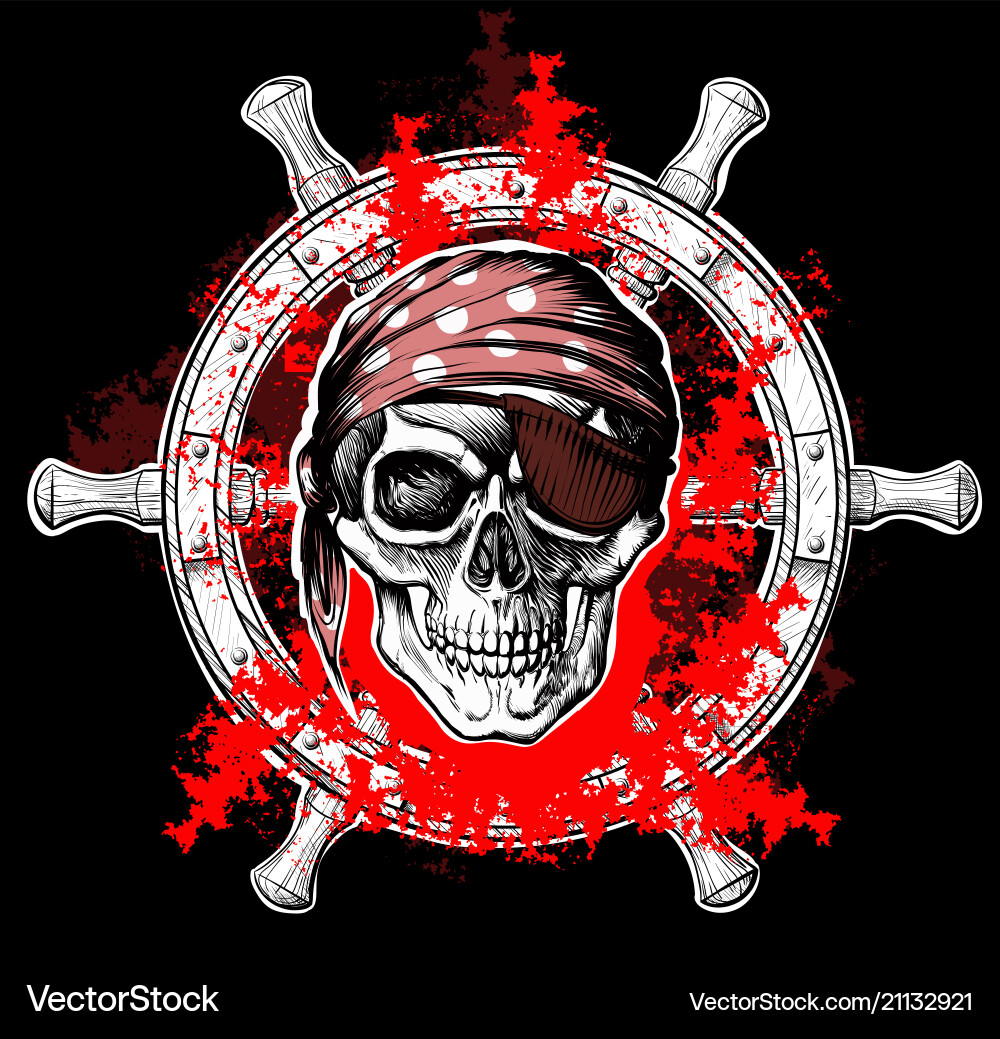 Skull steering wheel Royalty Free Vector Image