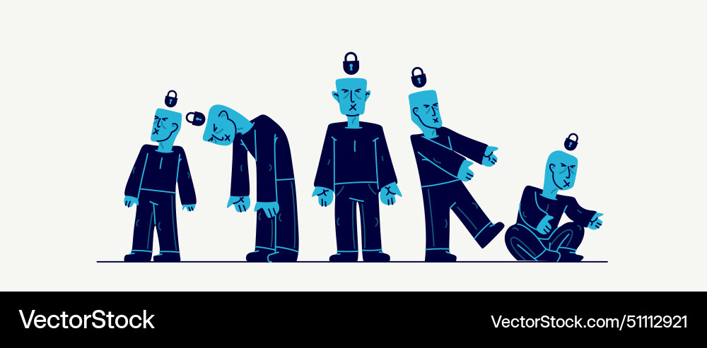 Social zombies concept matrix and mind control Vector Image