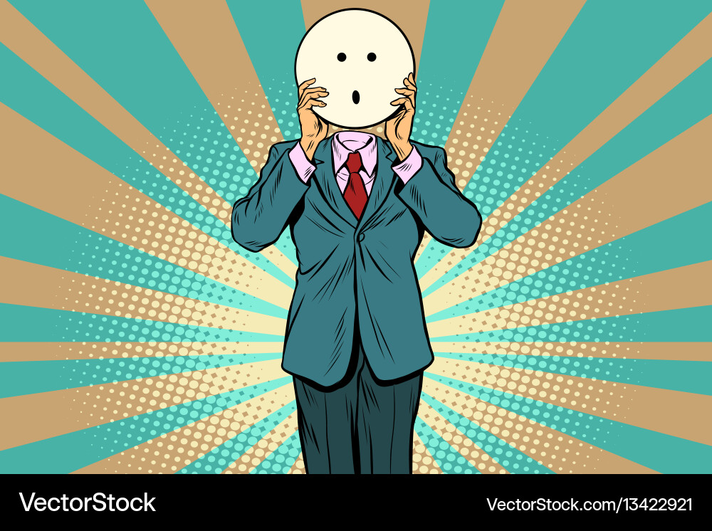 Surprise man smiley emoji face Royalty Free Vector Image
