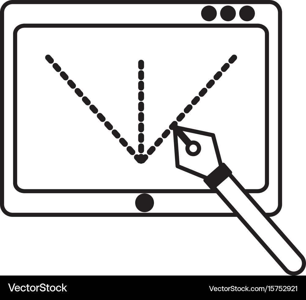Tablet drawing work Royalty Free Vector Image - VectorStock