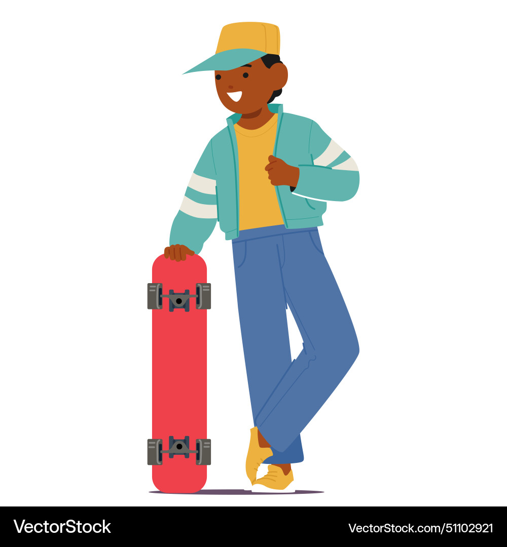Young black boy character striking a confident Vector Image