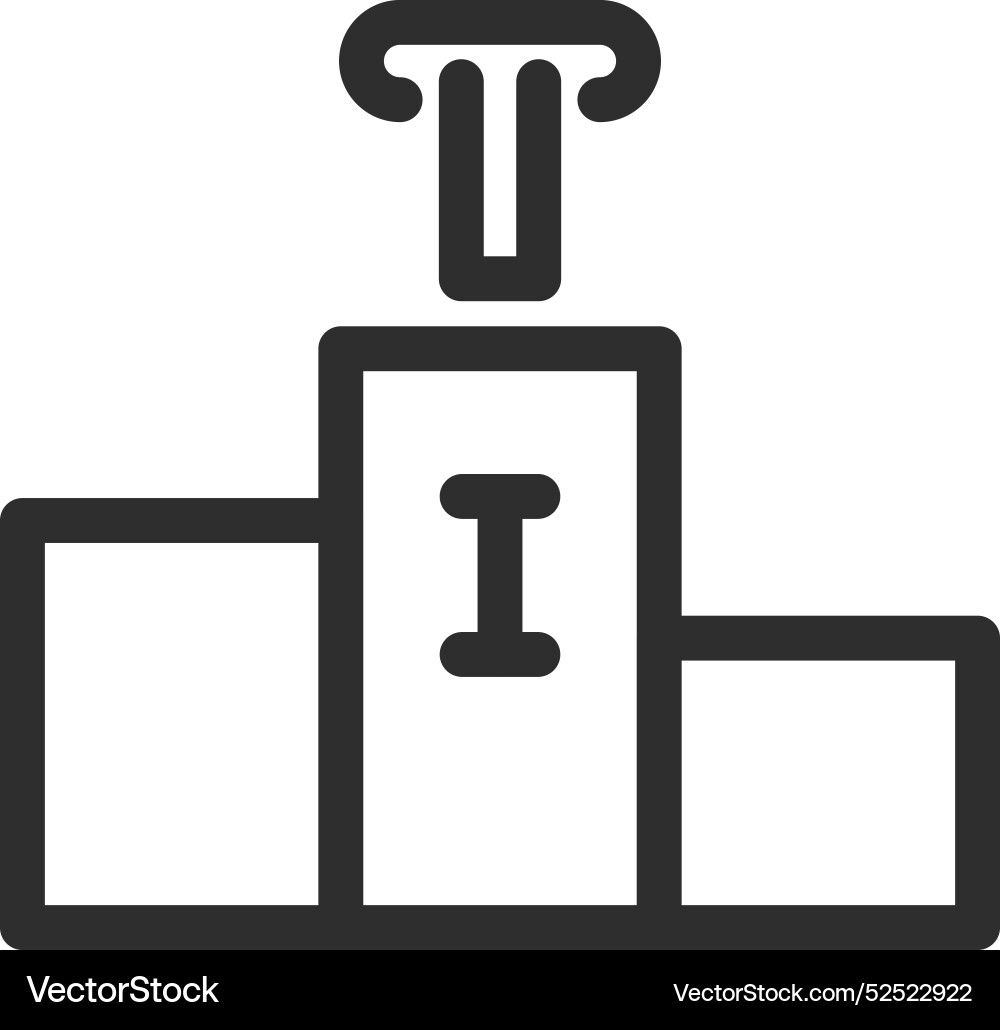 Competition podium line icon victory reward Vector Image