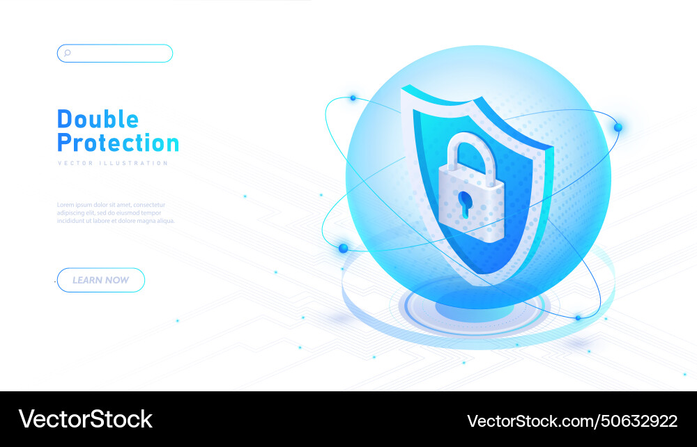 Double protection white poster Royalty Free Vector Image