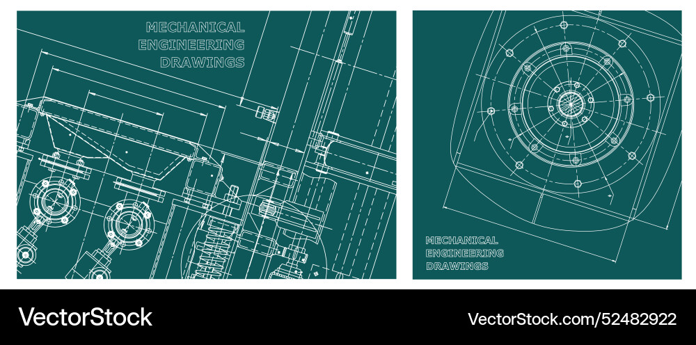 Engineering set cover flyer banner background Vector Image