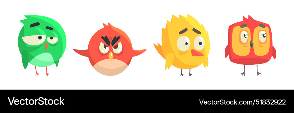 Funny bird comic flying creature with big eyes Vector Image