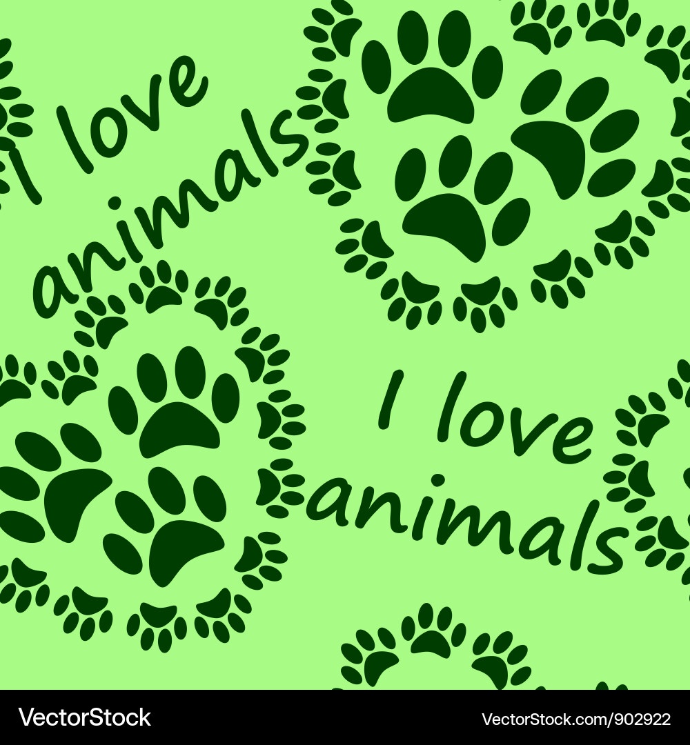 I love animals seamless pattern Royalty Free Vector Image