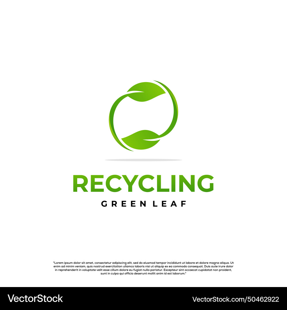 Leaf recycling logo design modern concept Vector Image