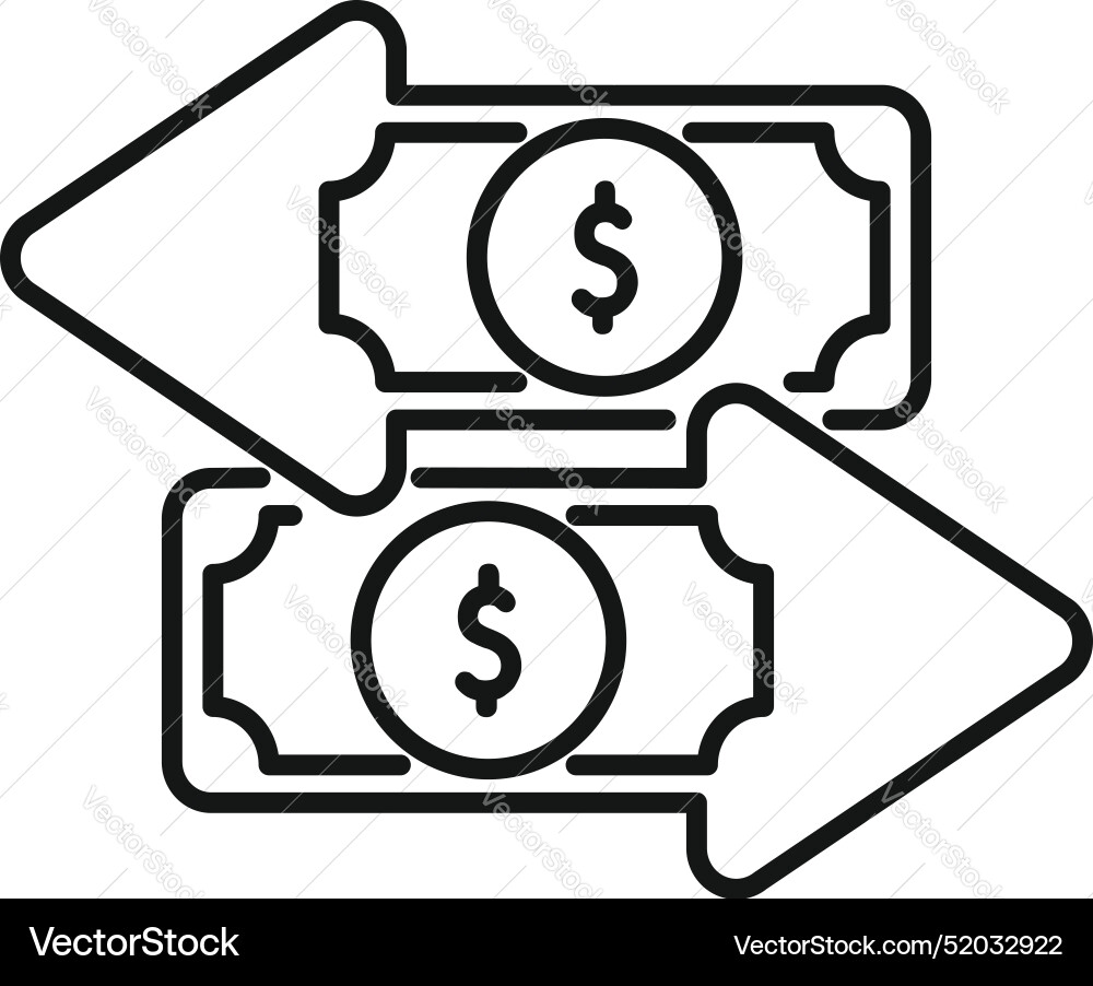 Money transferring with arrows and dollar Vector Image