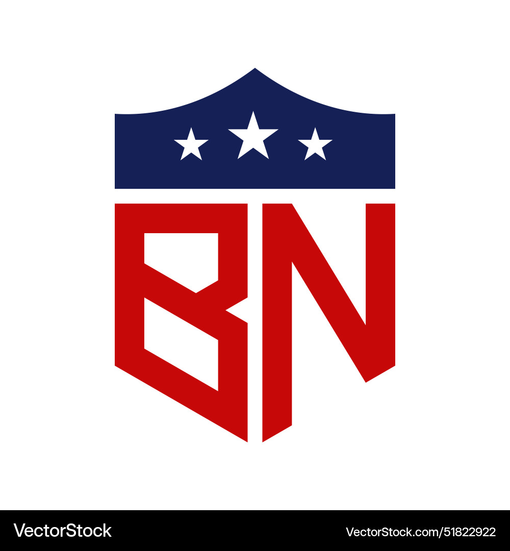 Patriotic bn logo design letter Royalty Free Vector Image