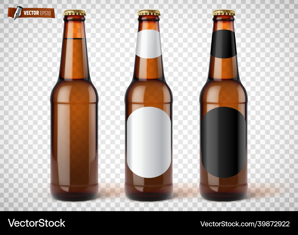 Realistic bottles of beer Royalty Free Vector Image