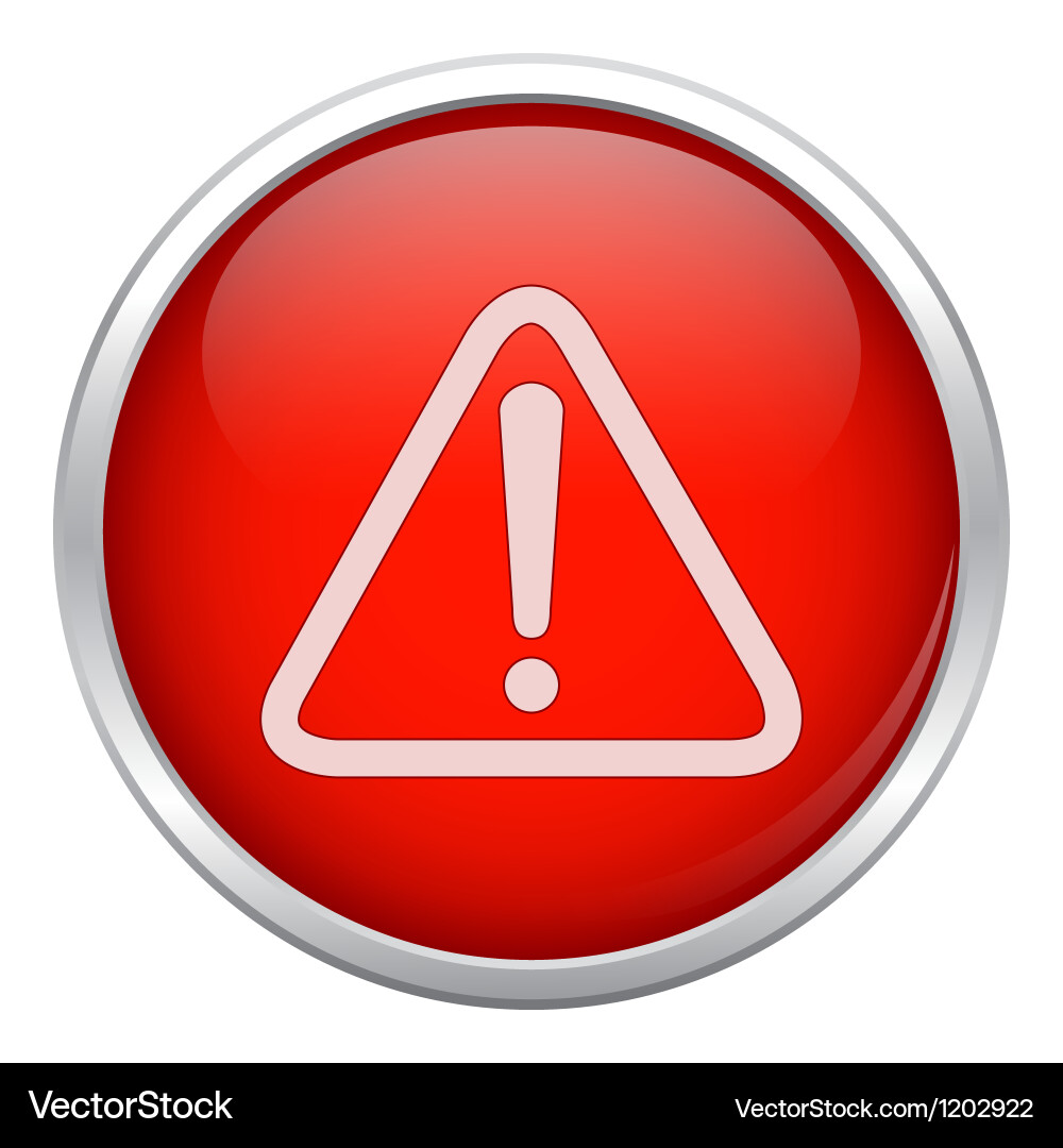 Red warning icon Royalty Free Vector Image - VectorStock