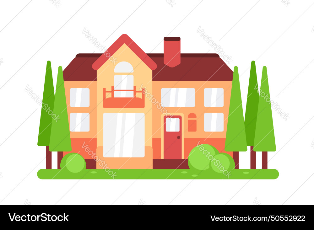 Simple house isolated on white background Vector Image