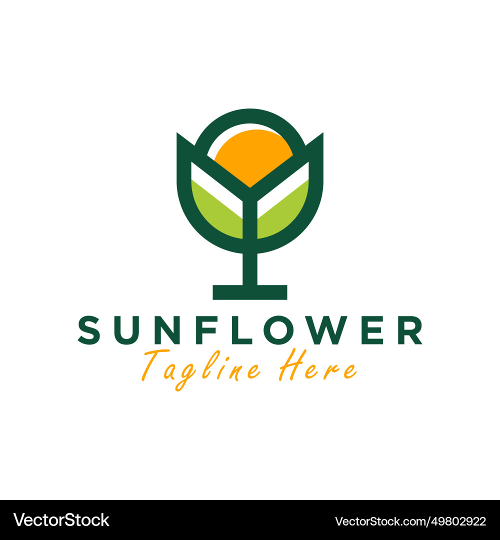 Sunflower logo Royalty Free Vector Image - VectorStock