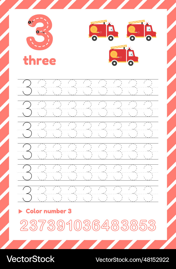 Tracing Number 3 Vector Images (over 260)