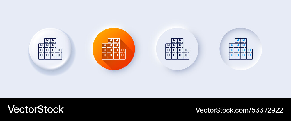 Wholesale inventory line icon warehouse boxes Vector Image