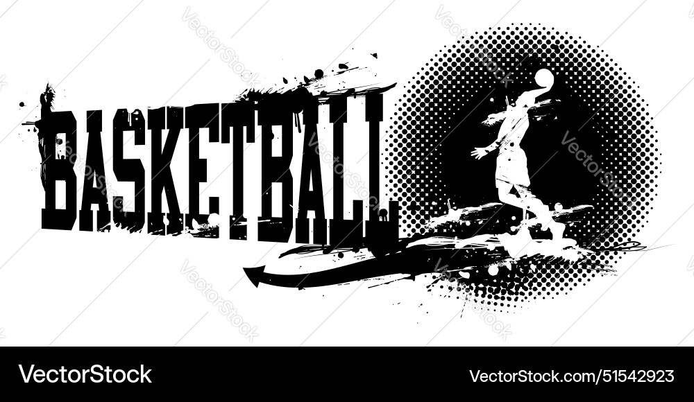 Basketball man banner Royalty Free Vector Image