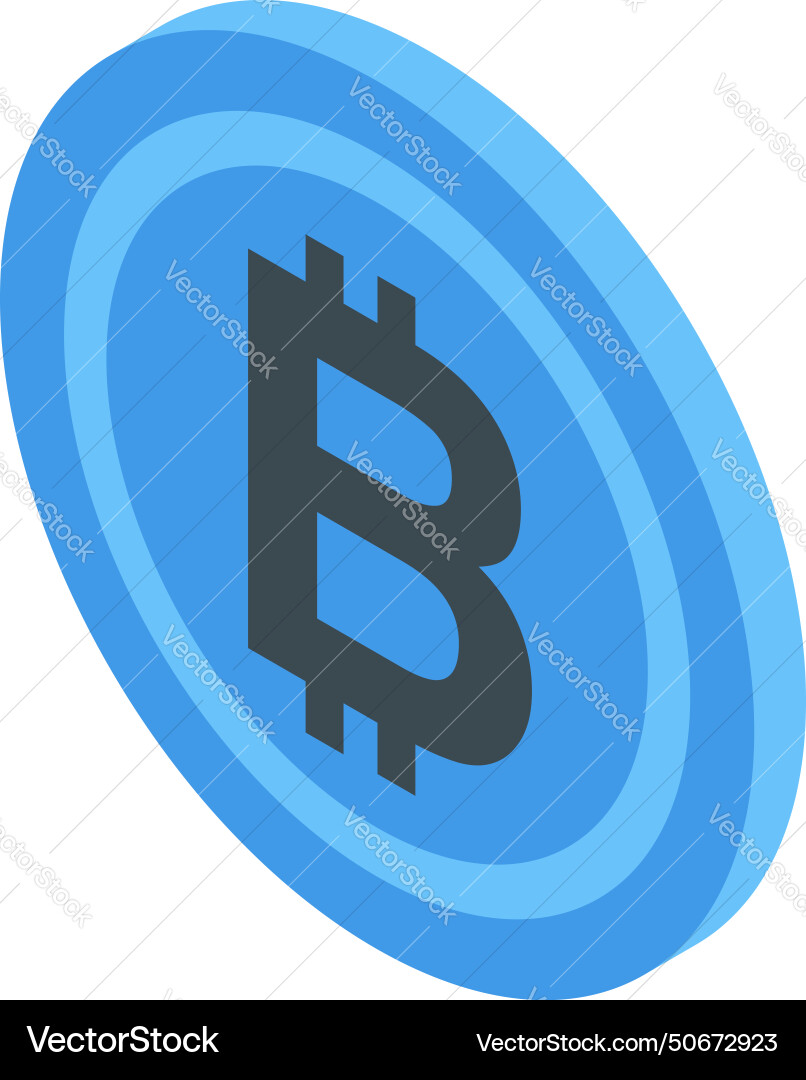 Bitcoin currency swap icon isometric Royalty Free Vector