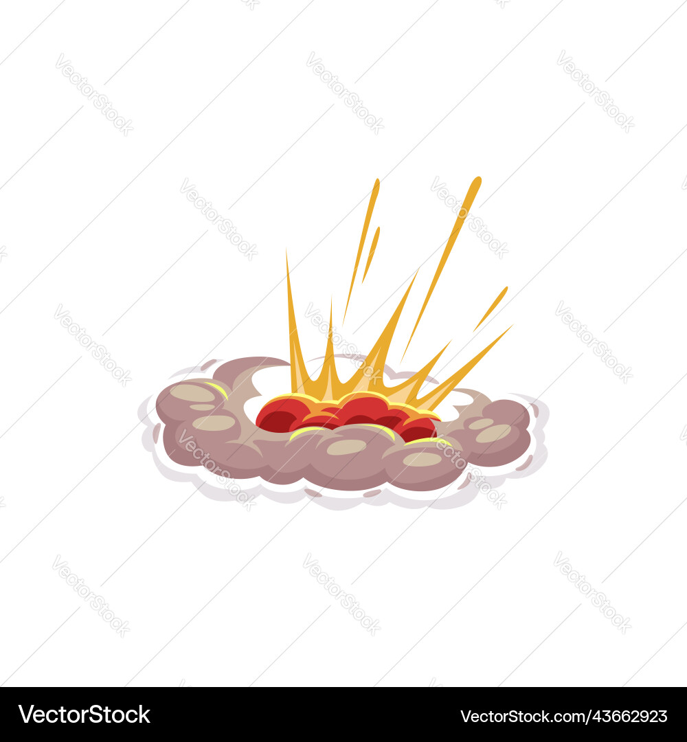 Bomb burst explosion isolated fiery clouds icon Vector Image