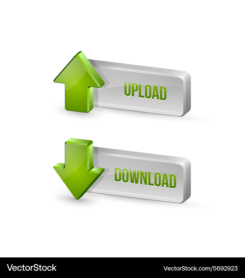 Download and upload buttons Royalty Free Vector Image