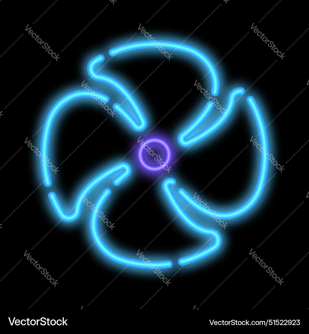 Glowing conditioner fan propeller blades rotation Vector Image
