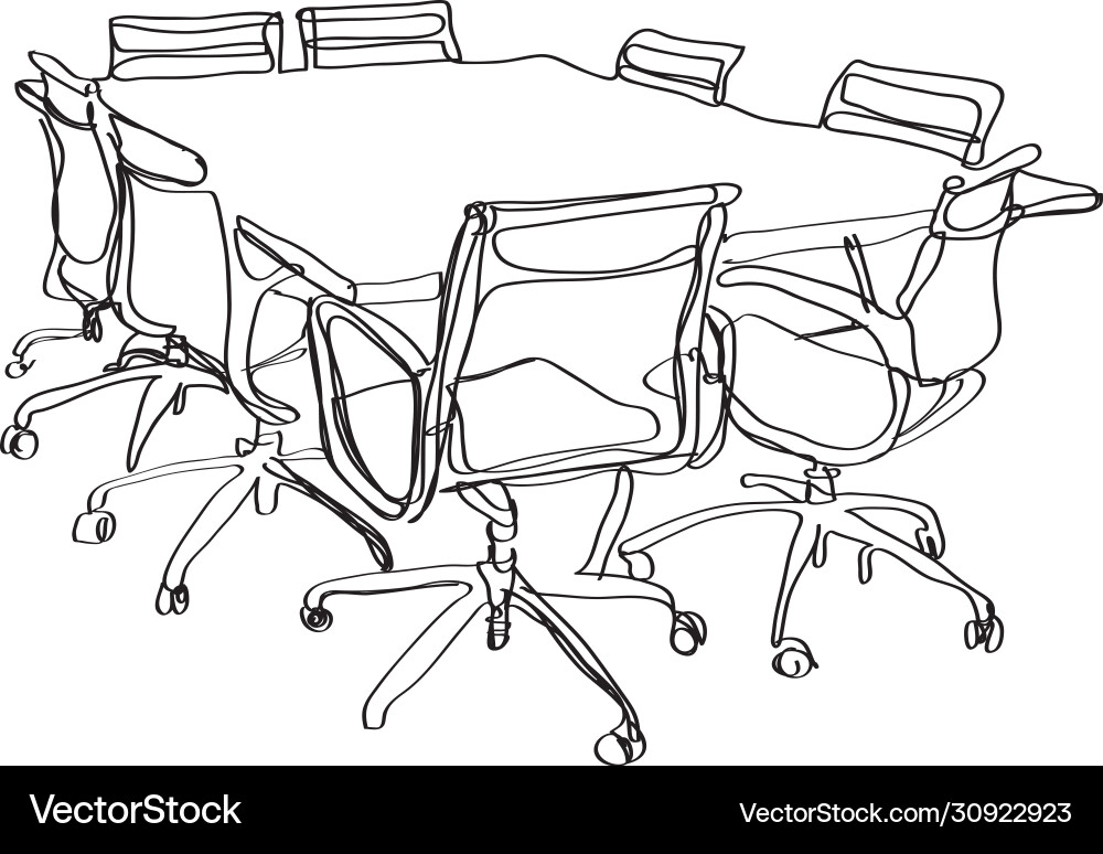 Meeting Room Line Drawing Royalty Free Vector Image