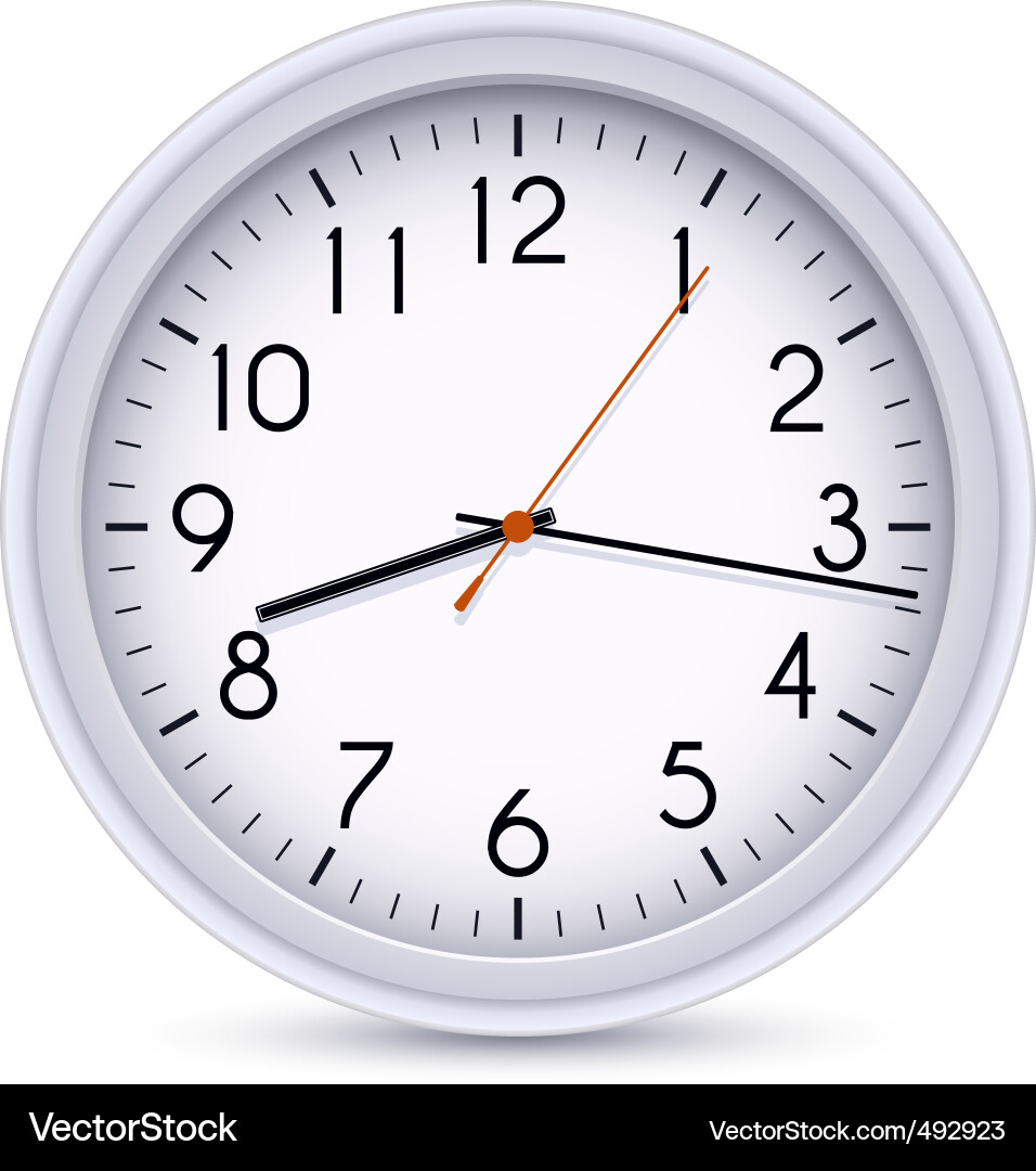 Office clock Royalty Free Vector Image - VectorStock