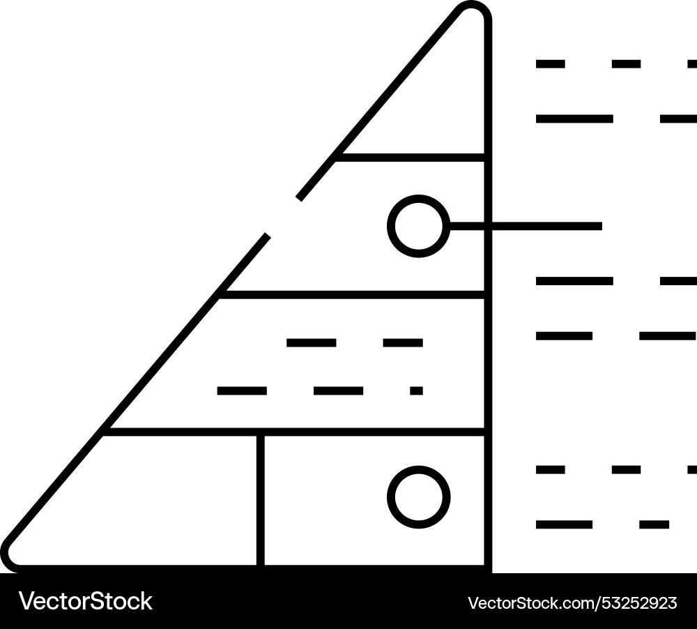 Pyramid maslow line icon black Royalty Free Vector Image