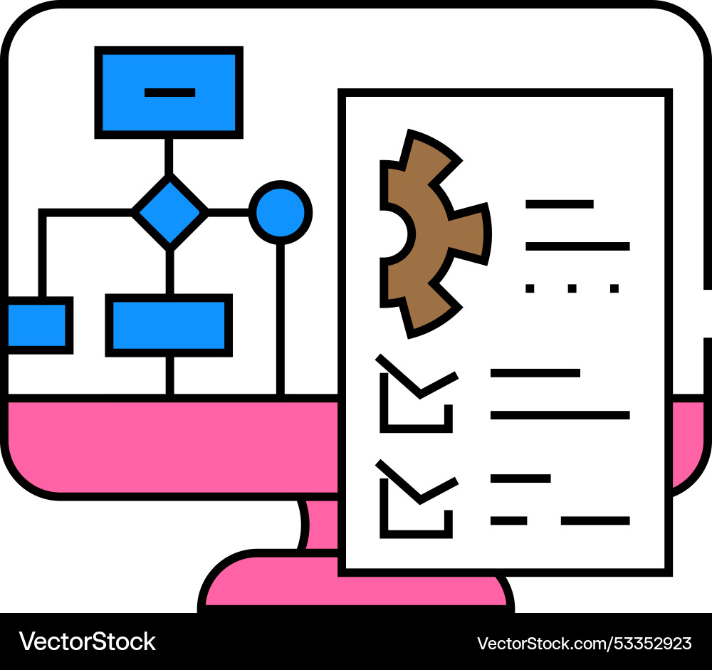 System evaluation analyst icon color Royalty Free Vector