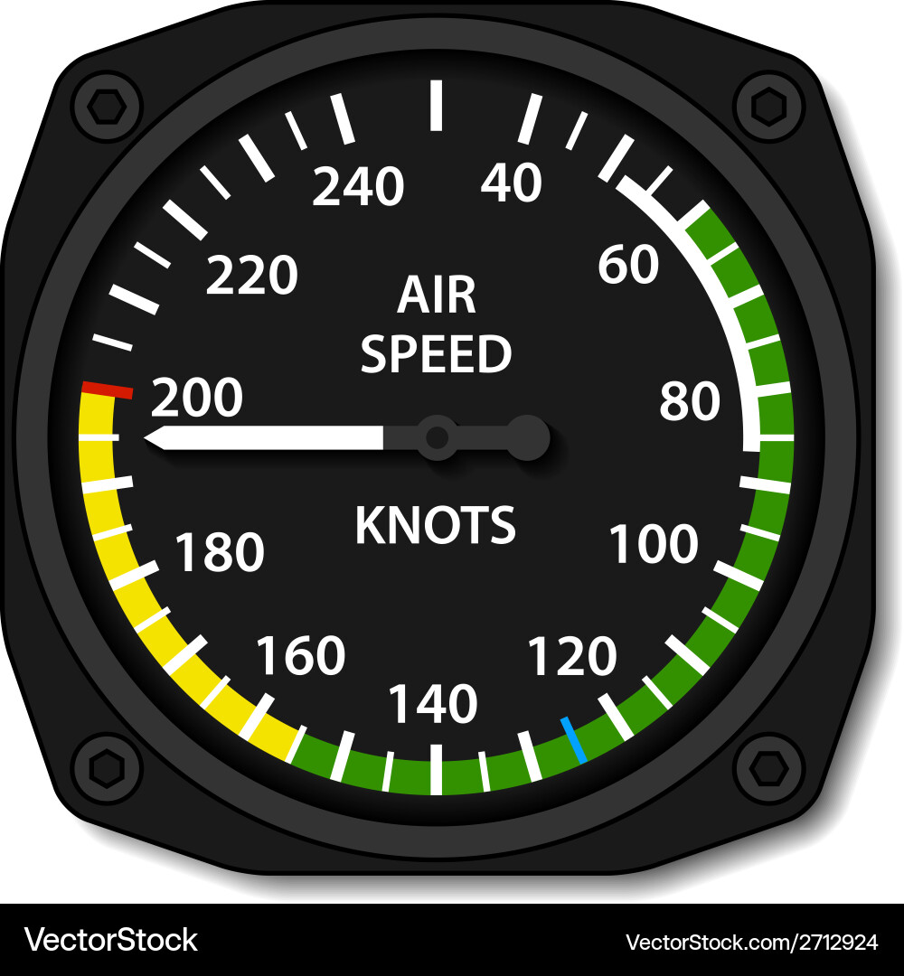 Aircraft Airspeed Indicator Royalty Free Vector Image