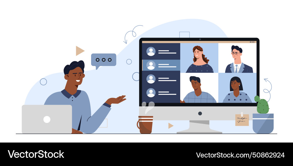 Business video conference Royalty Free Vector Image