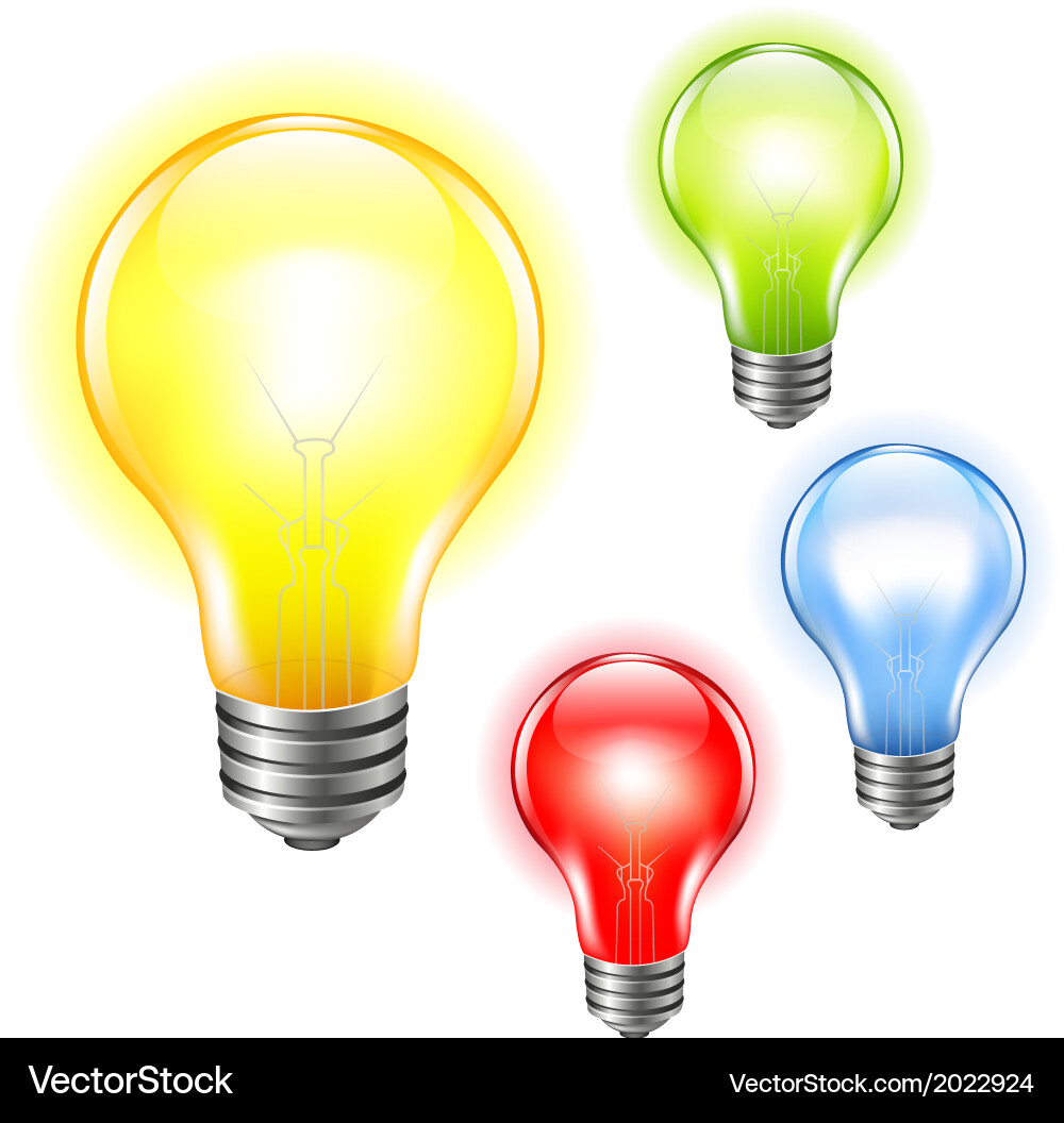 Color bulbs set Royalty Free Vector Image - VectorStock