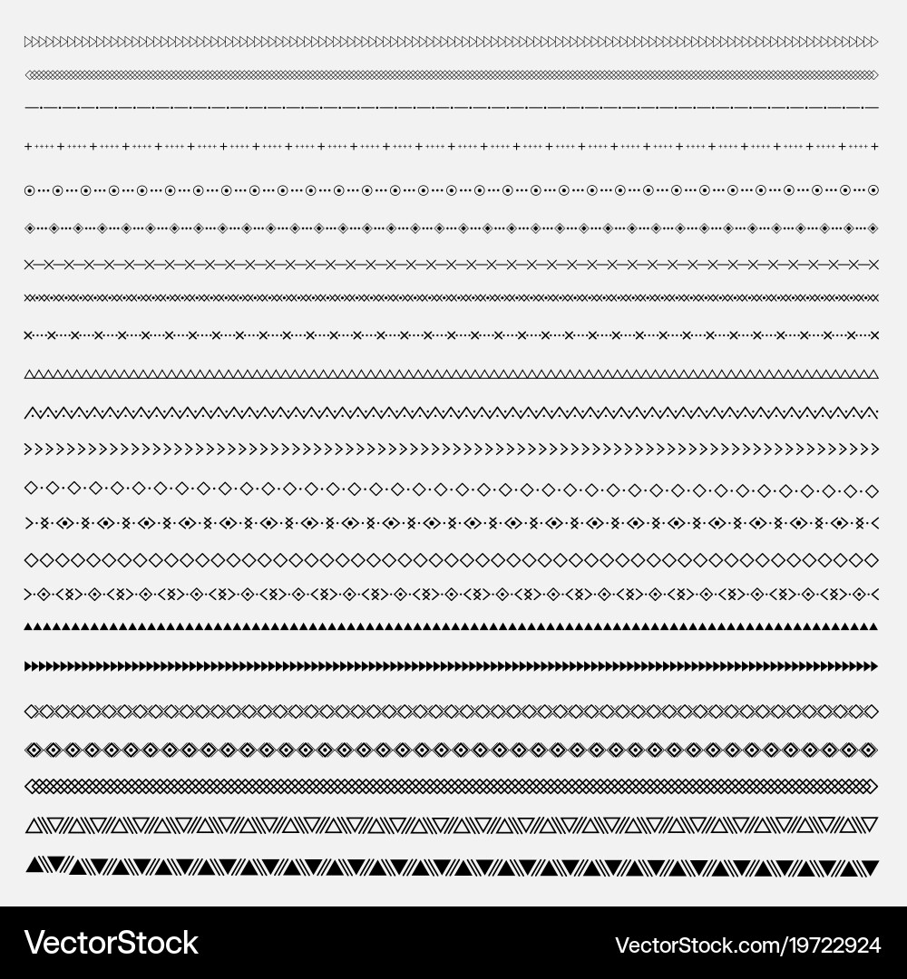 Ethnic line border set and hipster scribble design