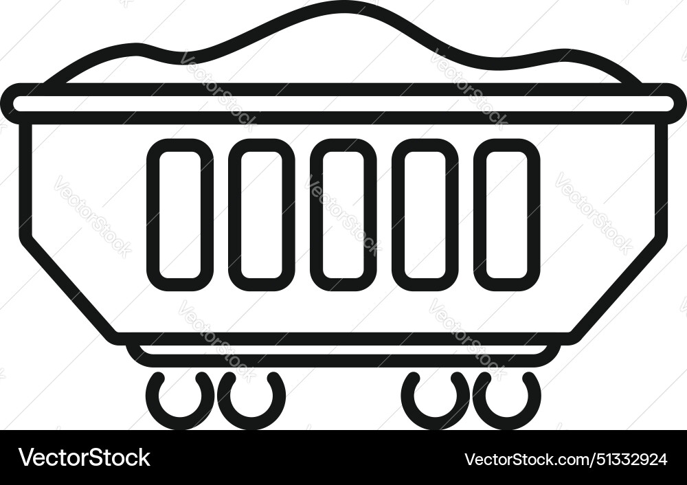 Mine cart icon line art Royalty Free Vector Image