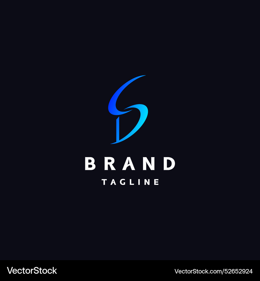 Minimalis initial letter s and d logo design Vector Image