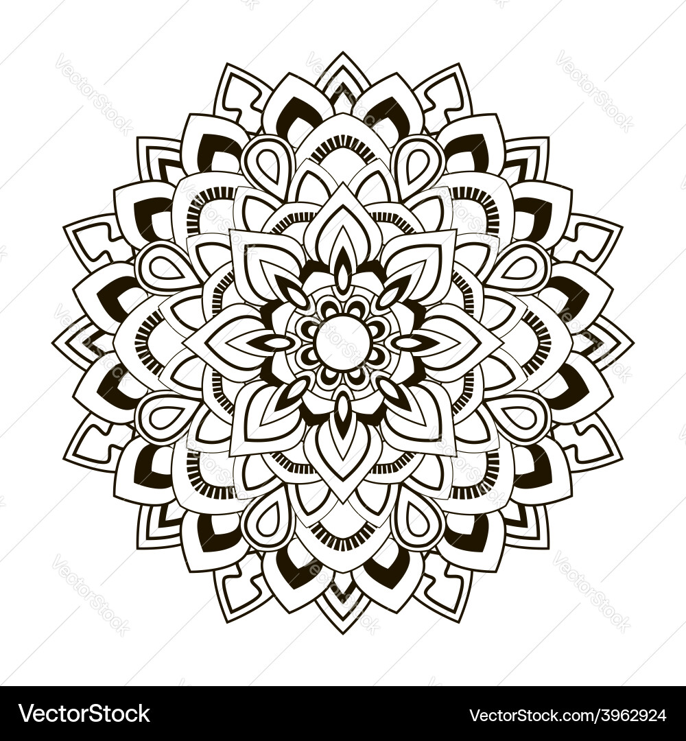 Round floral pattern Royalty Free Vector Image