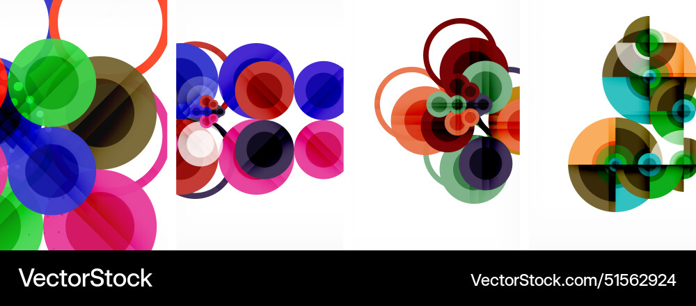 Set of circles geometric abstract posters Vector Image