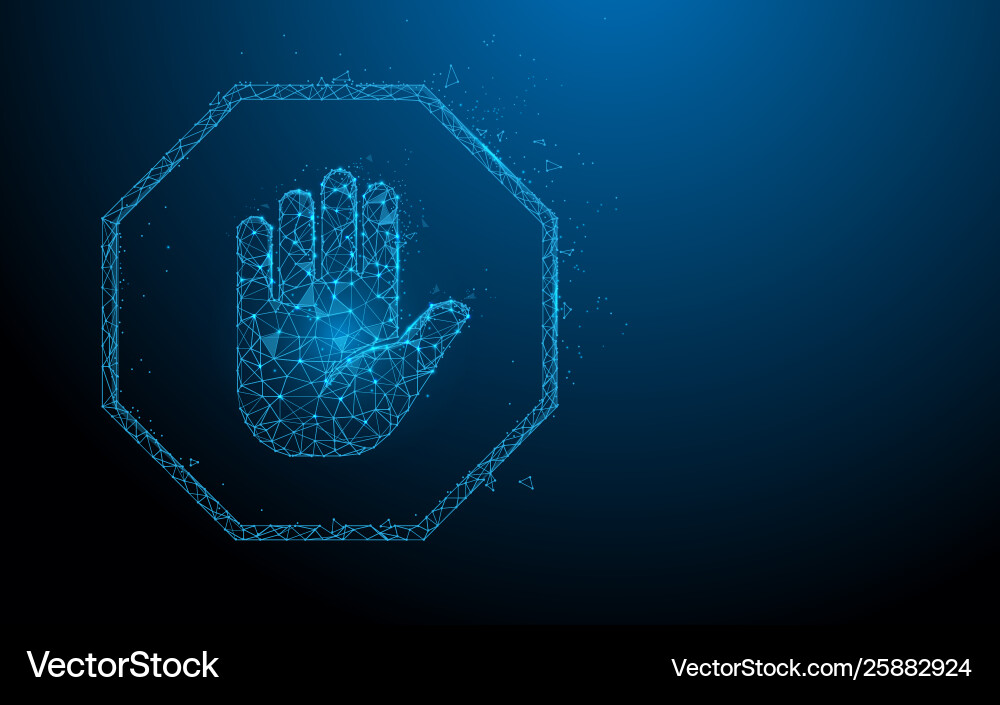 Stop signs and hand symbol Royalty Free Vector Image