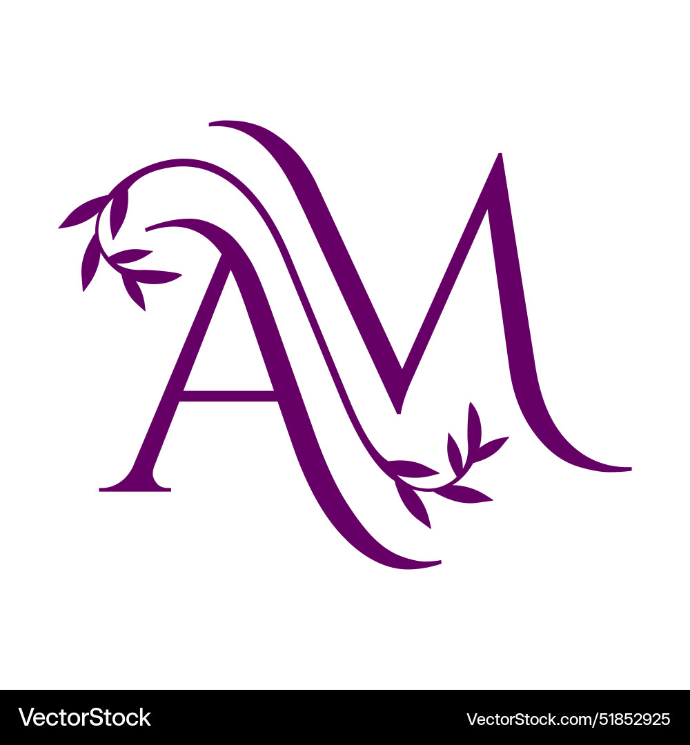 Am wedding logo monogram initial Royalty Free Vector Image