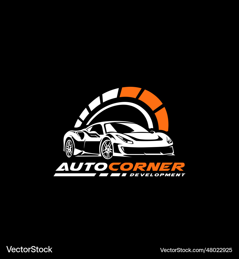 Auto corner car garage racing development logo Vector Image