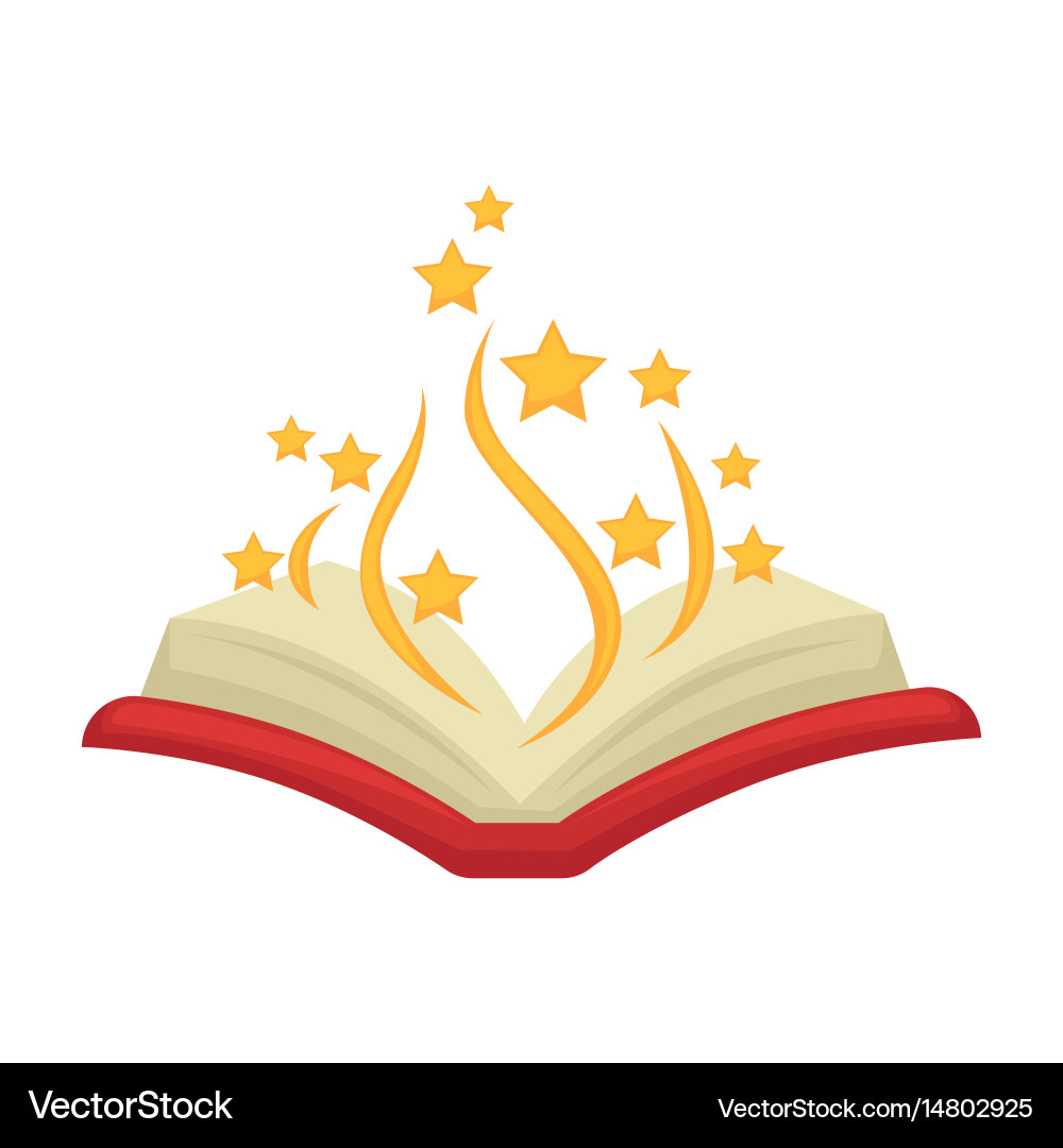 Bewitched open colorful magic book isolated Vector Image