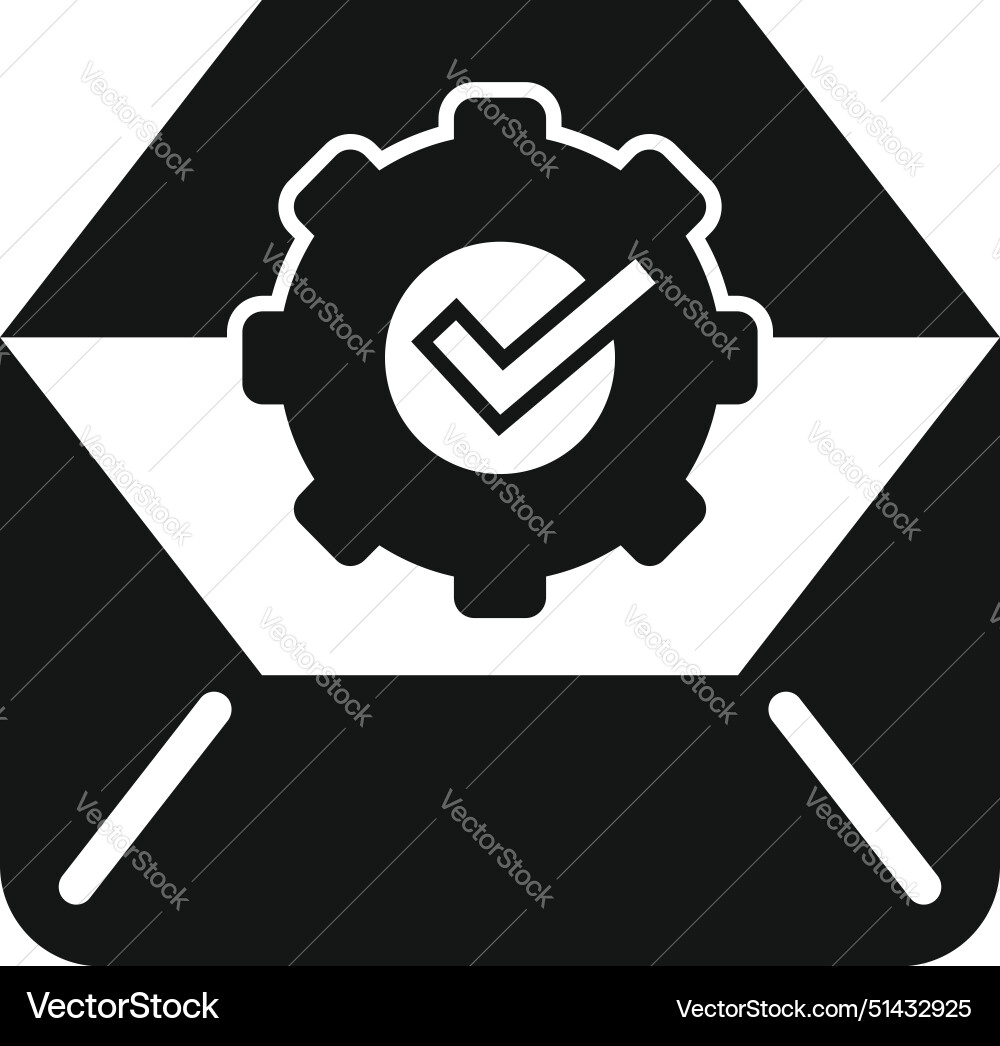 Black and white graphic of a quality check Vector Image