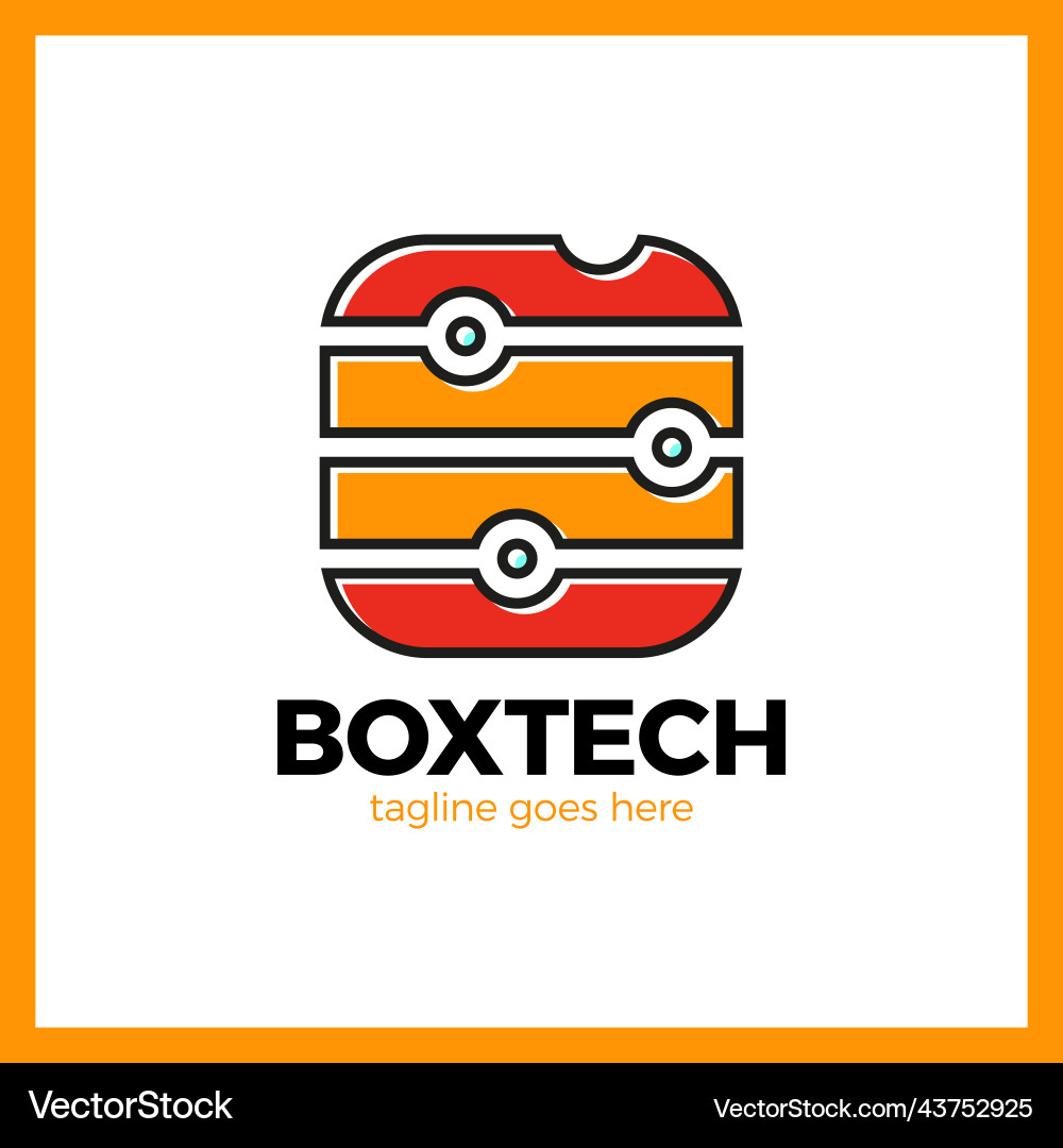 Box tech logo Royalty Free Vector Image - VectorStock