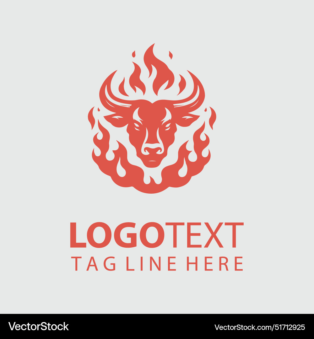 Bull fire logo Royalty Free Vector Image - VectorStock