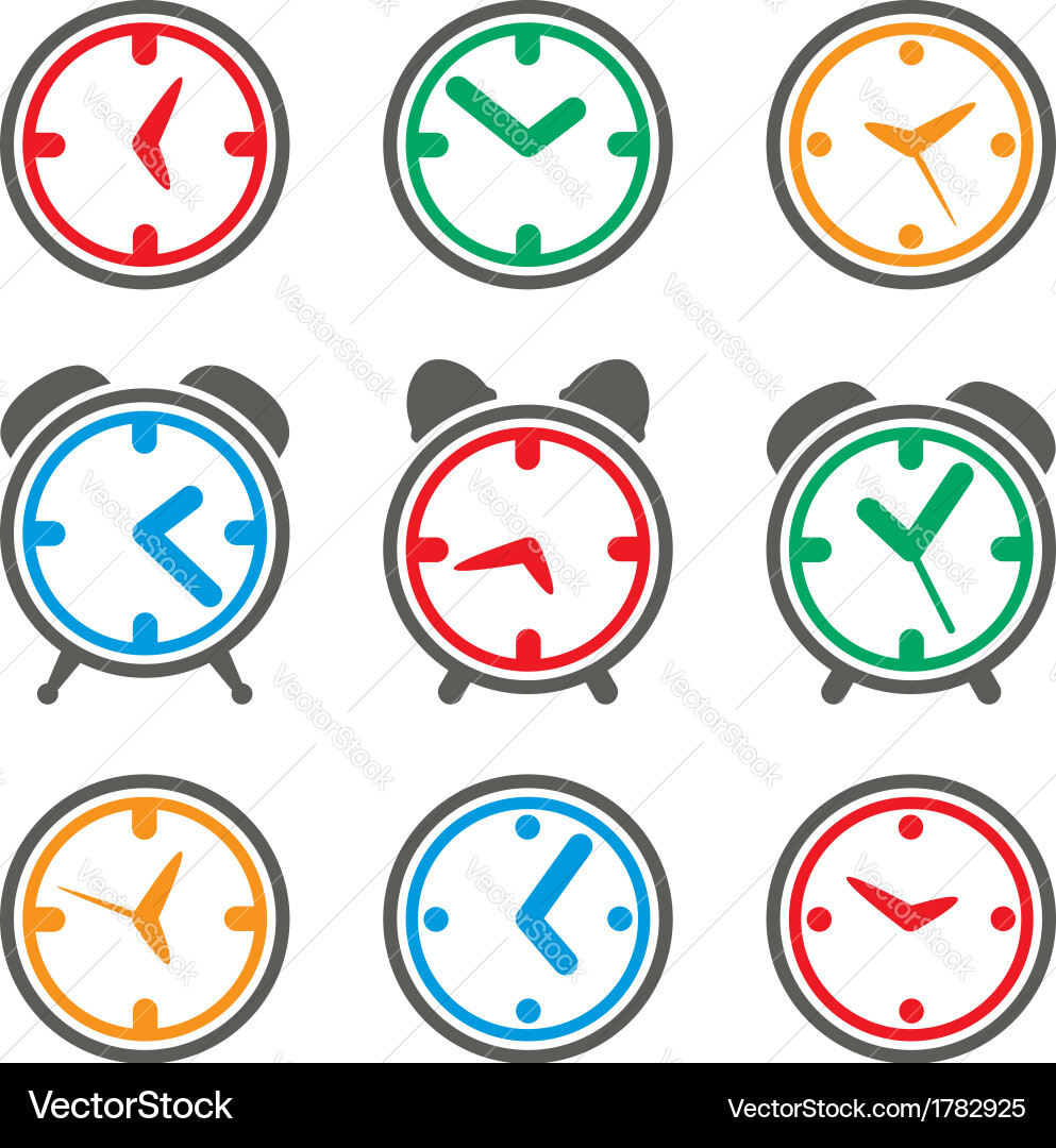 Clock symbols Royalty Free Vector Image - VectorStock